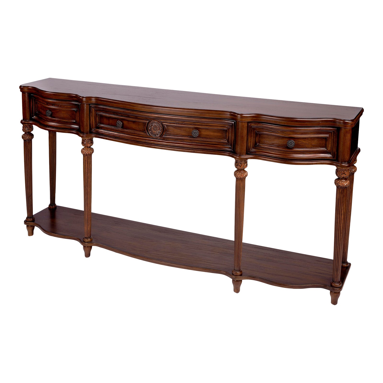 Peyton Console Table, Medium Brown | Chairish
