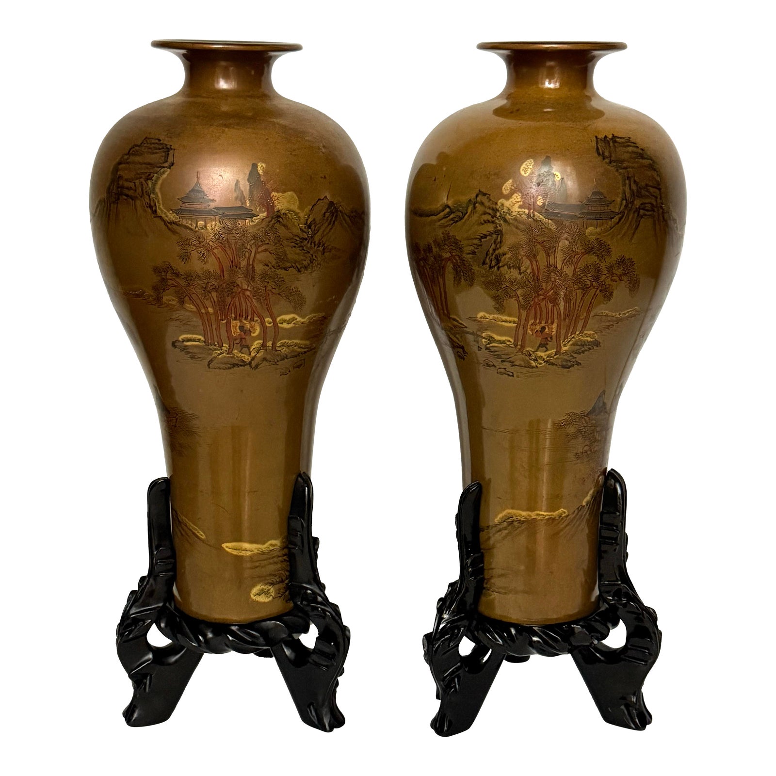 1960s Monumental "Bodiless" Lacquer Vases by Cheng Lung Chi - James ...
