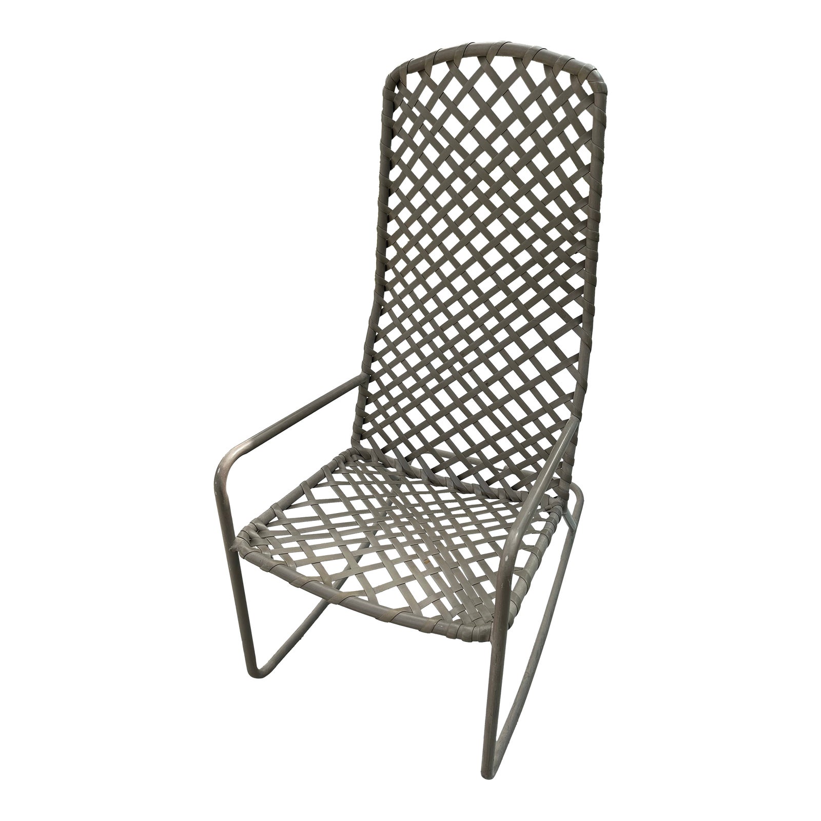 1970s Brown Jordan "Tamiami" Khaki-Colored Woven Rocking Chair | Chairish