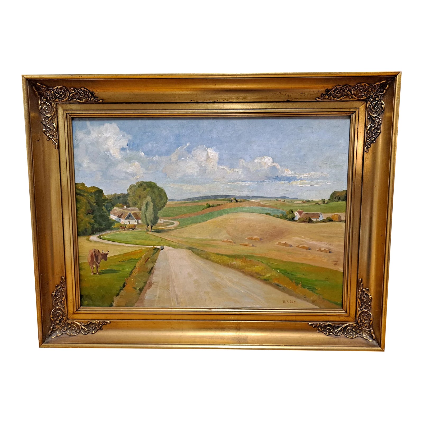 Theodore B Dahl (1886-1971) Beautiful Country Landscape With Figures ...