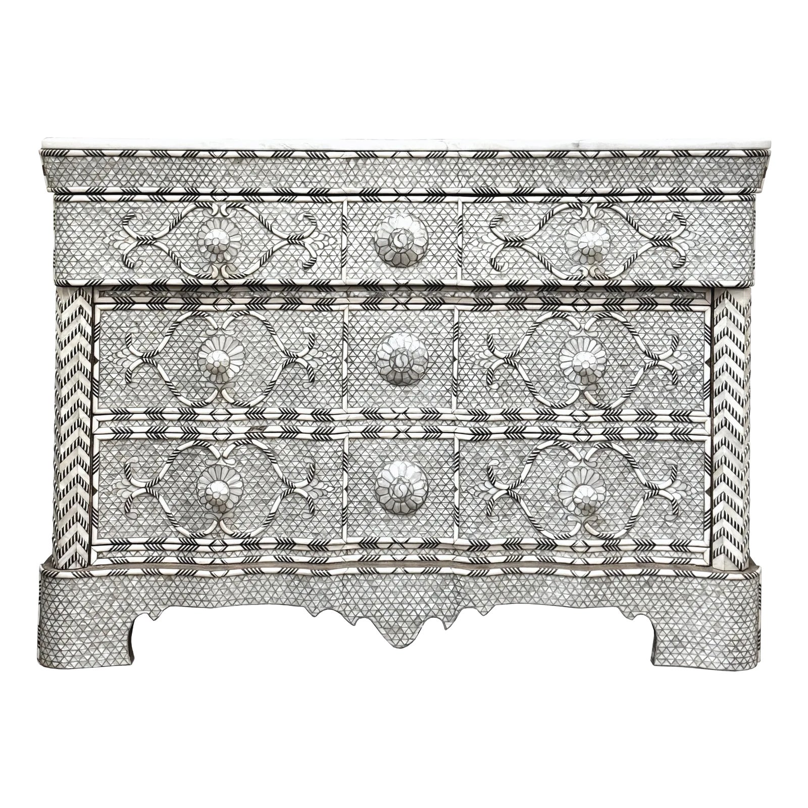 1990s Mother of Pearl Inlaid Chest With Drawers | Chairish