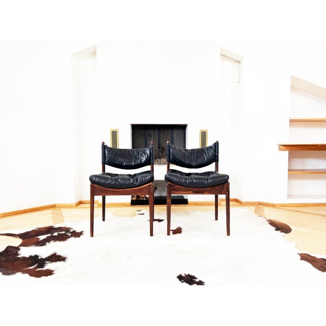 1960s Kristian Vedel Black Leather "Modus" Side Chair | Chairish
