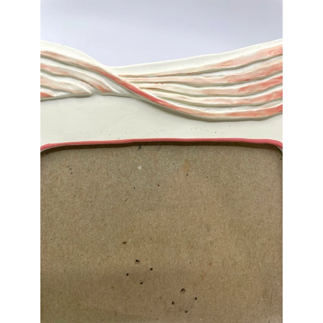 Vintage Pink Ribbon Bow Shaped Picture Frame | Chairish