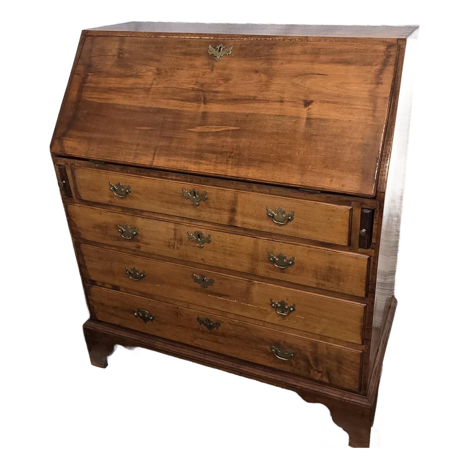 18th Century American Slant-Front Secretary Desk With Interior Drawers ...