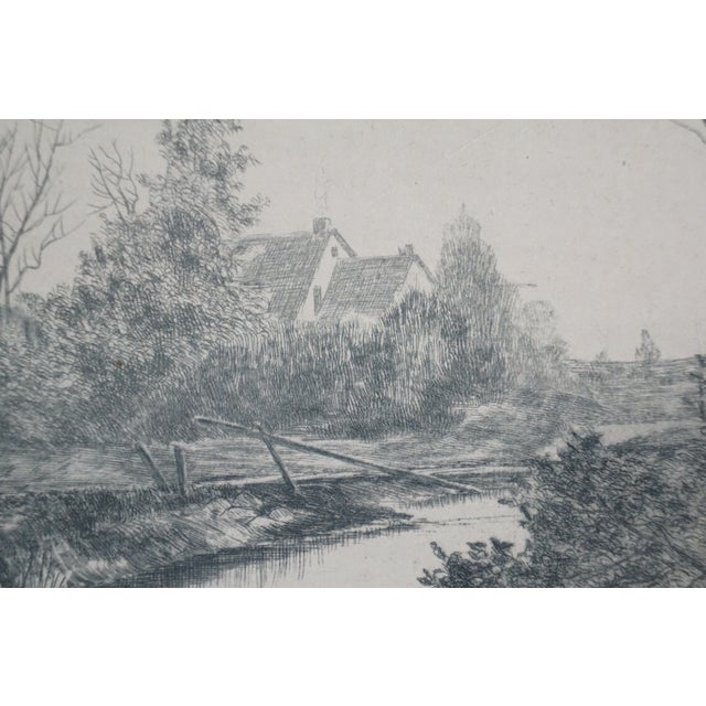 Antique George William Bohde Signed the Rivulet River Landscape Etching ...
