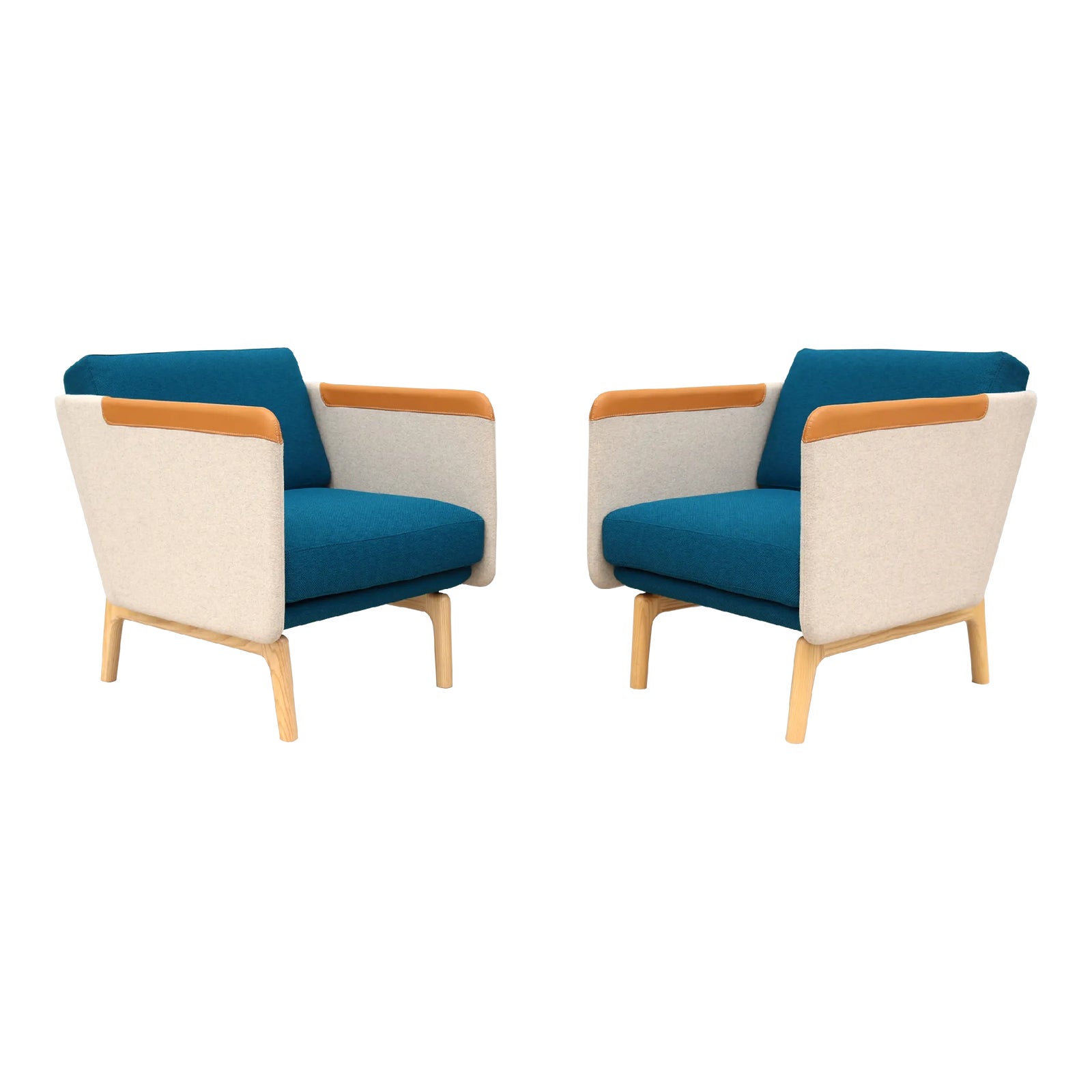 Contemporary Modern Roger Webb for Ofs Heya Wool Lounge Chairs - a Pair ...