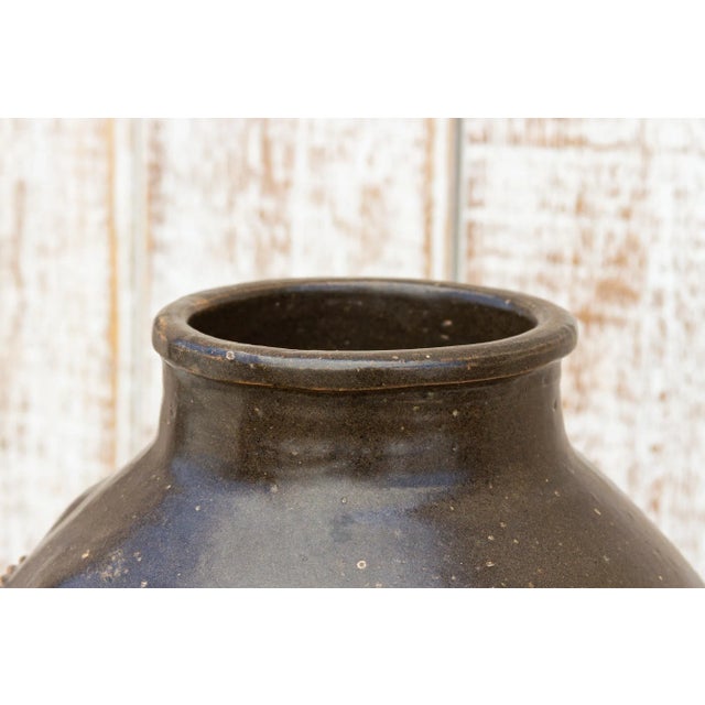 Antique Japanese Rustic Stoneware Vase | Chairish