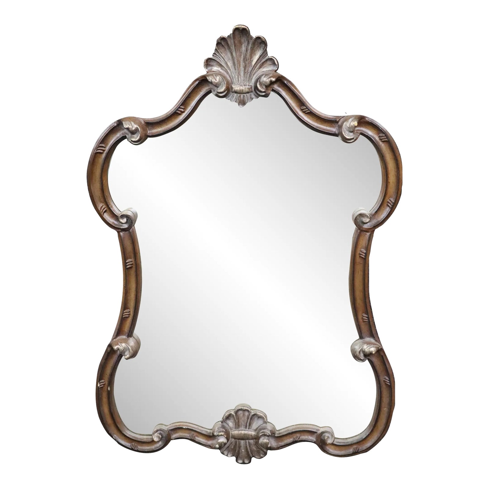 Shell Carved Walnut Mirror | Chairish