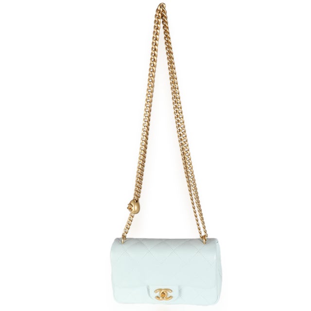 Chanel 24P Blue Quilted Caviar Sweetheart Crush Mini Flap Bag | Chairish