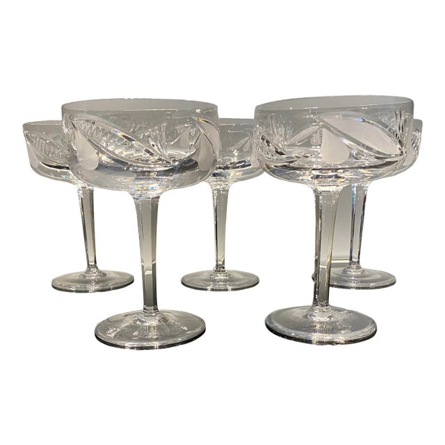 Set of 5 Vintage Rogaska Crystal Champagne Tall Sherbet / Coupes Design ...