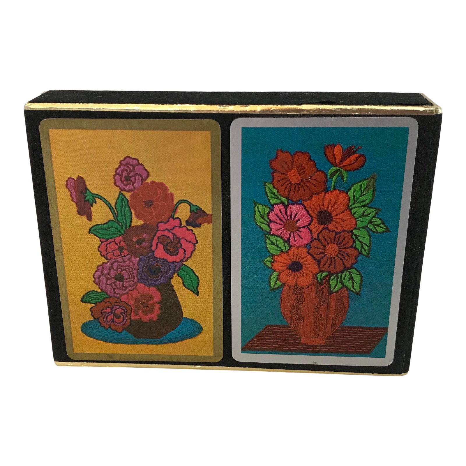 Vintage Congress Botanical Playing Cards - Double Deck | Chairish