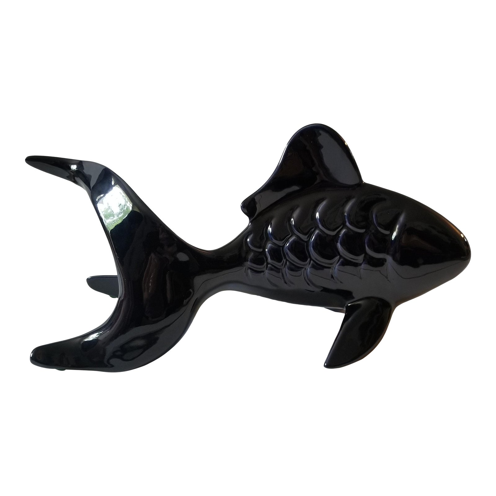 Jaru of California Ceramic Goldfish Statue Koi Figurine | Chairish