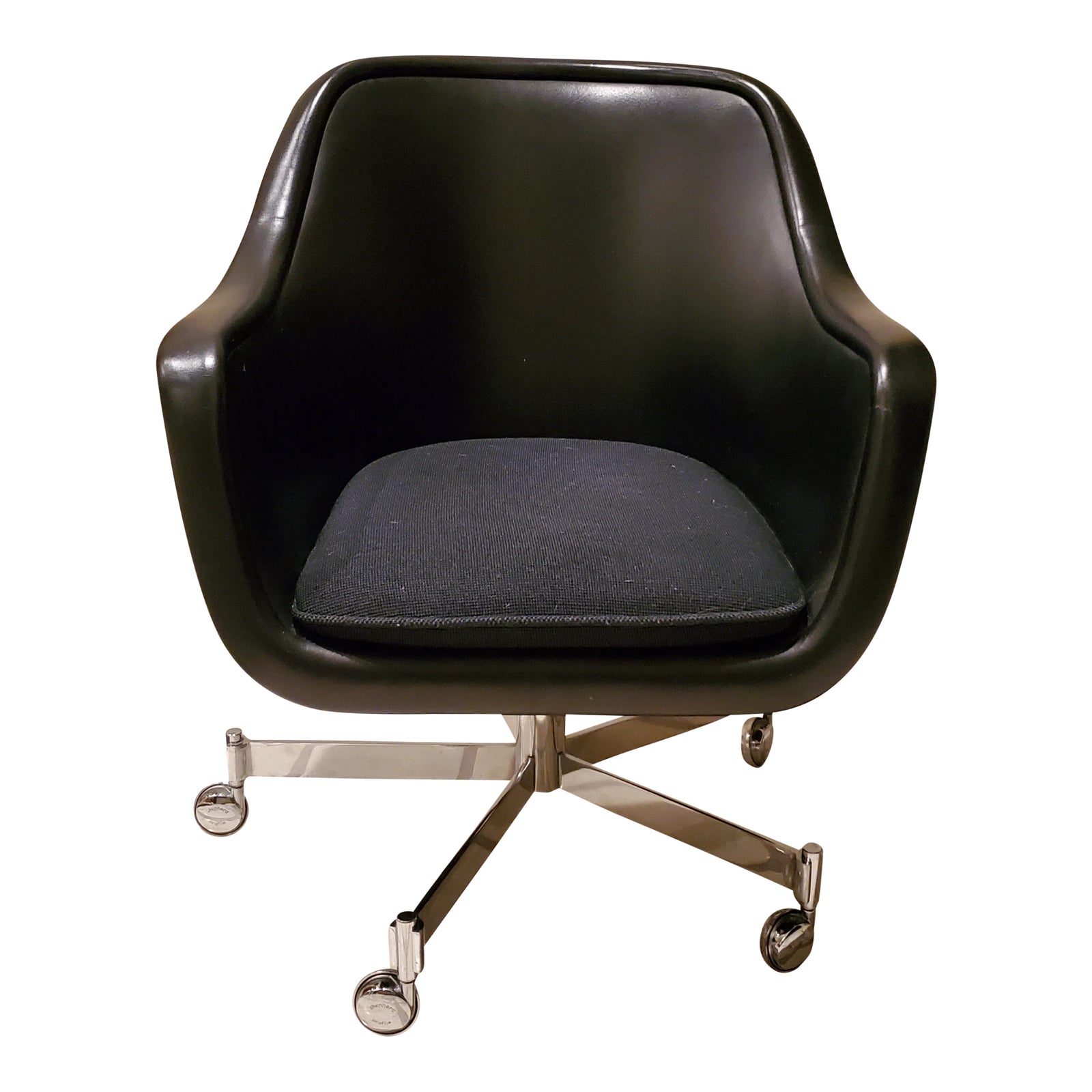 Ward Bennett Classic Black Office Desk Chair for Brickel Associates ...