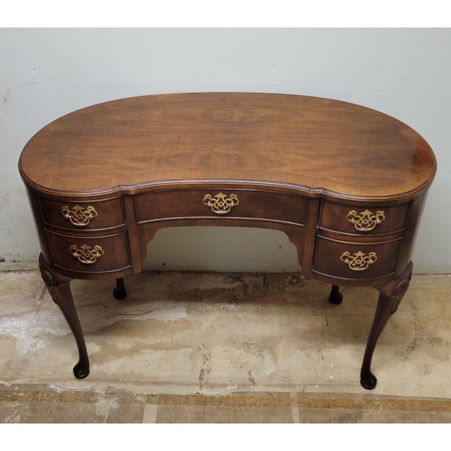 Henredon Mahogany Kidney Shaped Writing Desk | Chairish