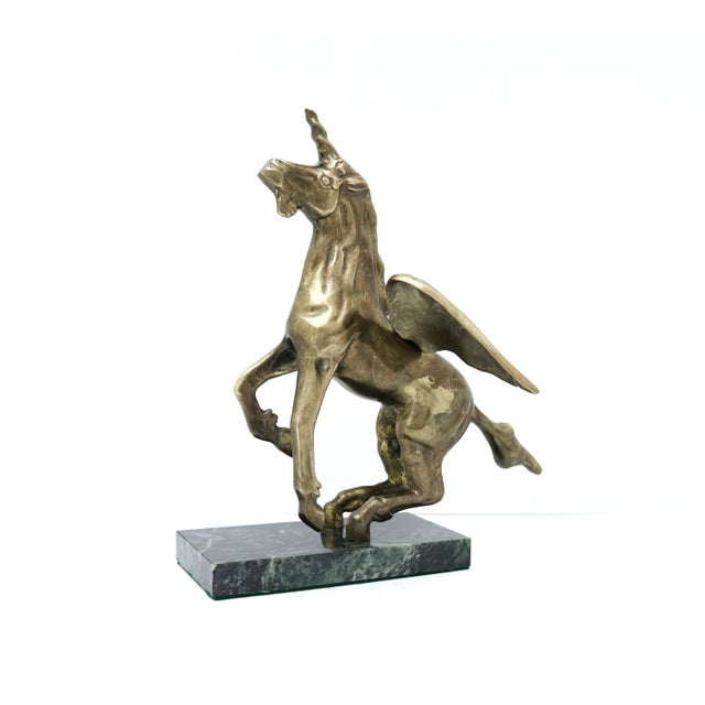 1970s Vintage Brass Alicorn Winged Unicorn, Horned Pegasus Figurine ...