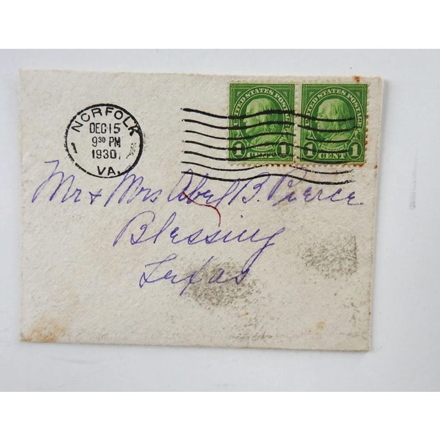 Tiny Vintage 1930 Angel Block Print Christmas Card | Chairish