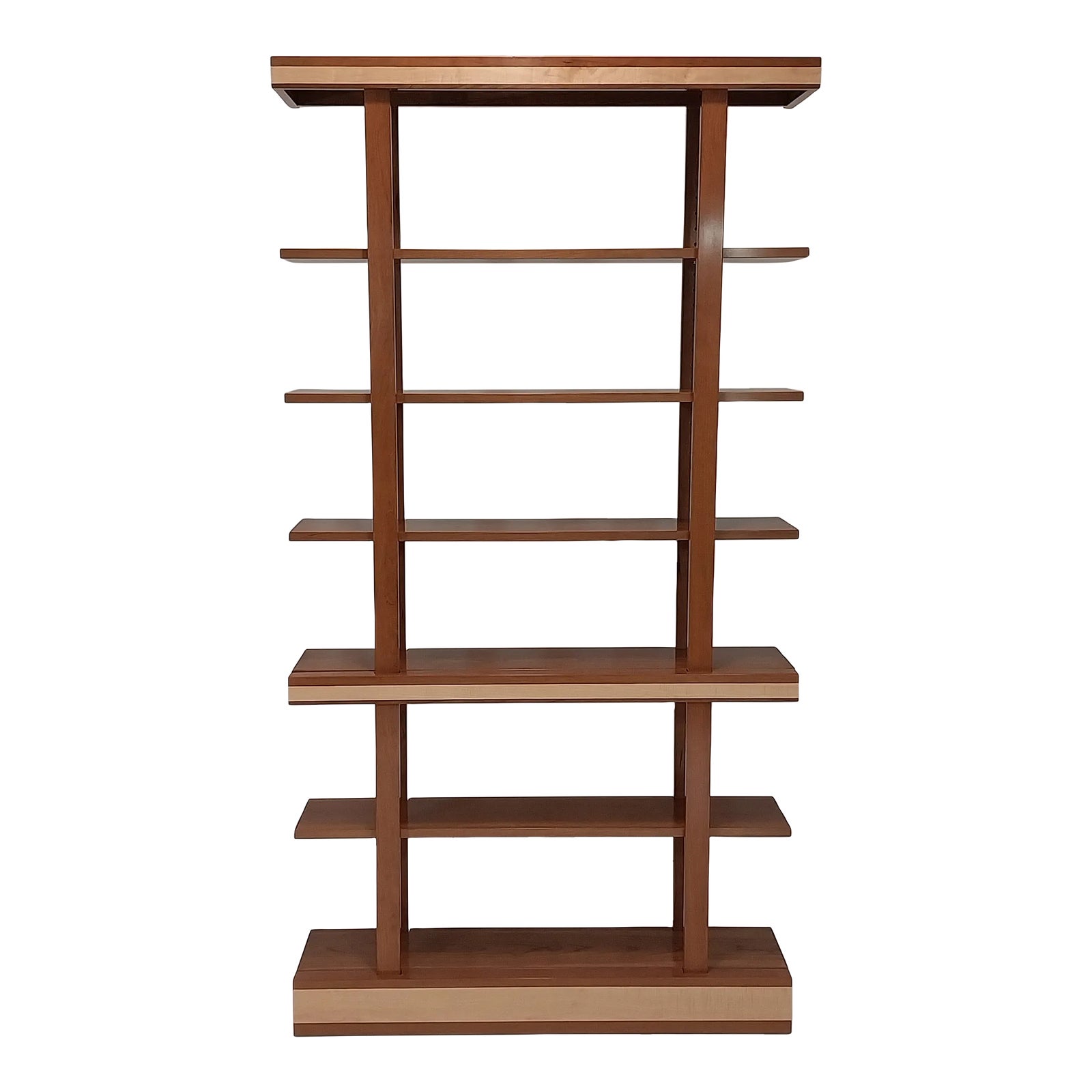 Cherry Bookcase With Curly Maple Accent - 42 | Chairish
