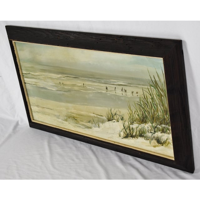 Vintage Framed Dunes Beachscape Oil Painting - Artist Signed | Chairish