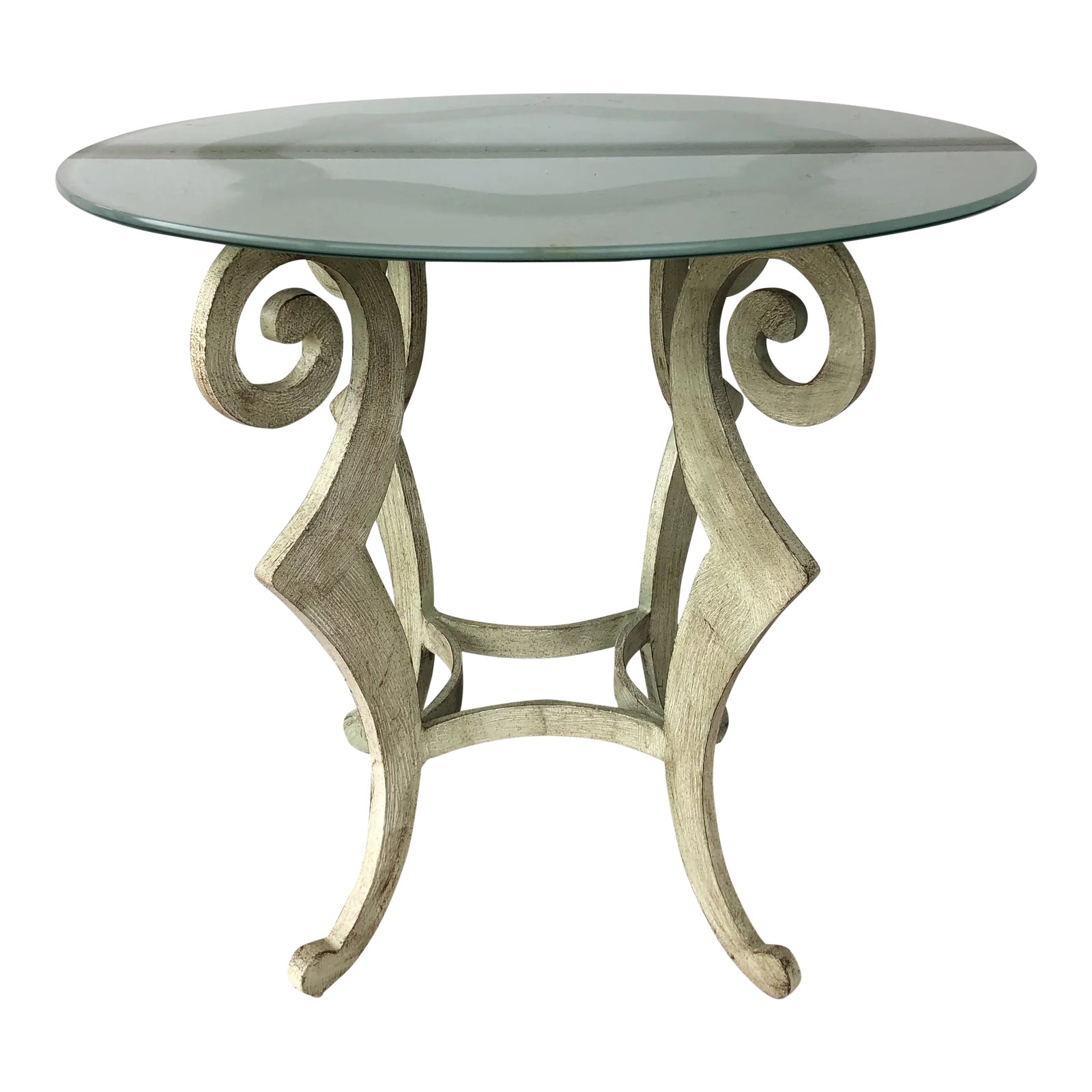 Drexel Heritage Fanciful Metal Scroll Side Table | Chairish