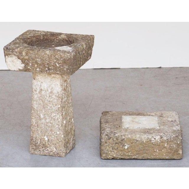 English Garden Square Bird Bath of Carved Purbeck Stone | Chairish