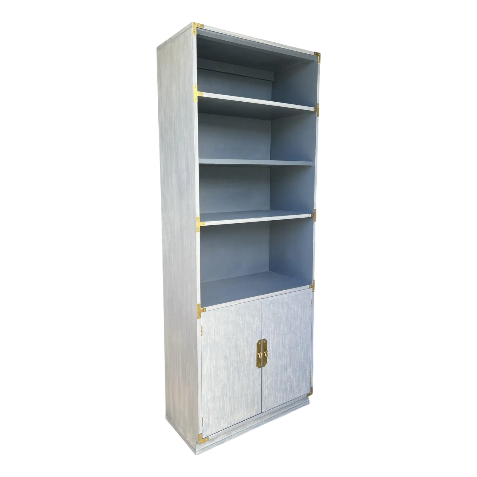 Mid-Century Modern Campaign Bookcase | Chairish