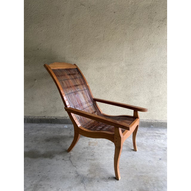 Mid 20th Century Vintage Split Reed Colonial Plantation Lounge Chair ...