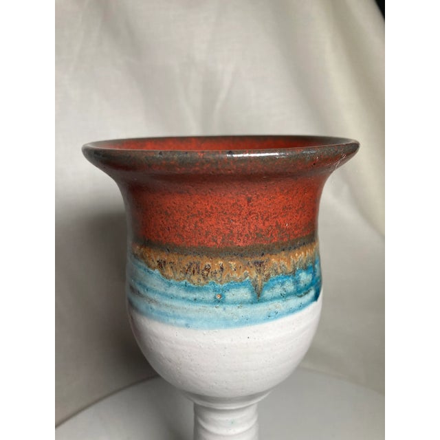 1980s Handmade Studio Pottery Chalice Goblet Decor | Chairish