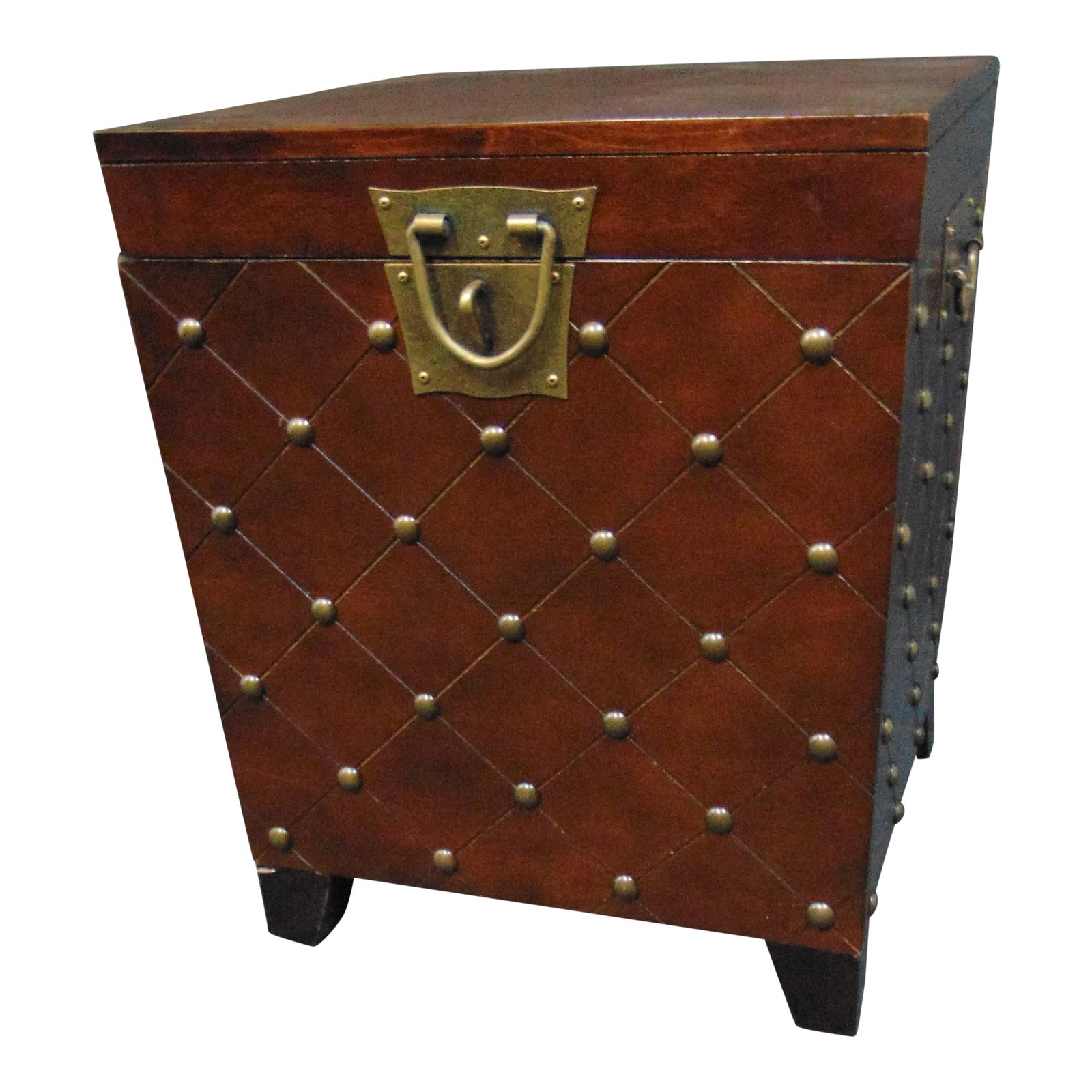 Regency Style Diamond Patterned Lift Top Trunk | Chairish
