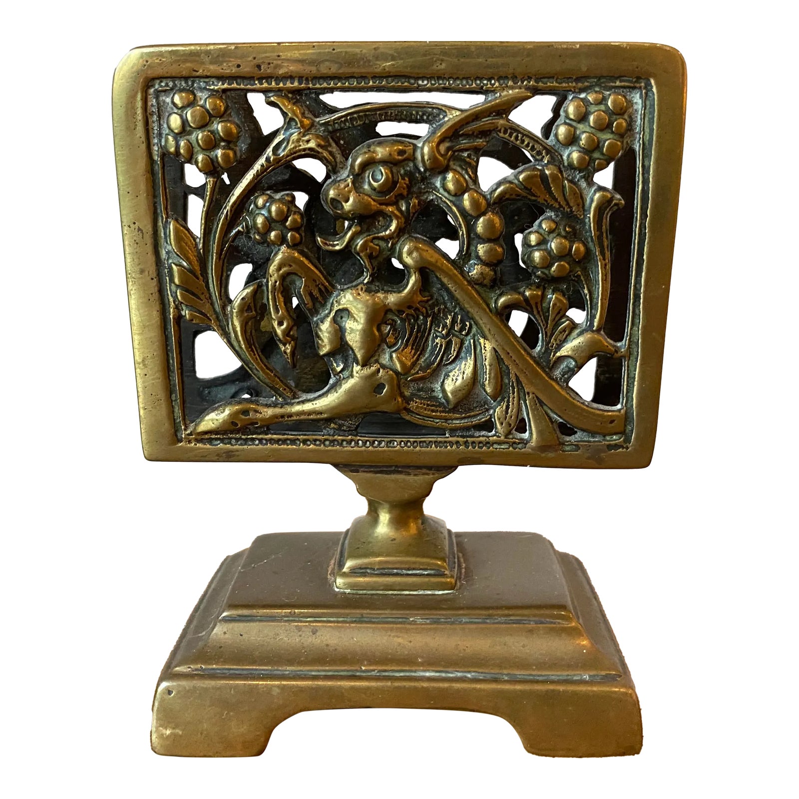 Vintage Brass Small Letter Holder, 
