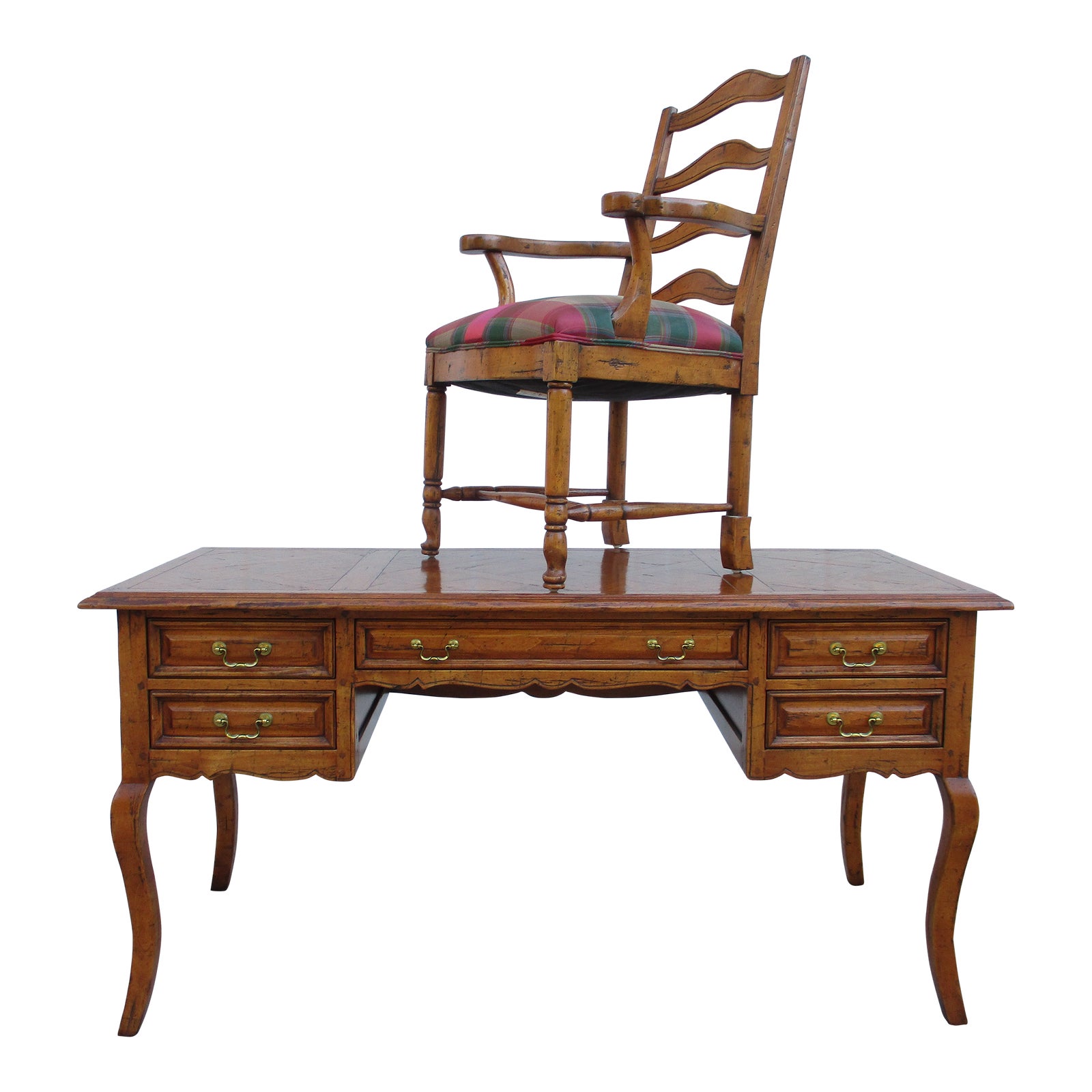 Guy Chaddock Melrose Collection Writing Desk and Chair | Chairish
