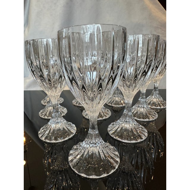 Late 20th Century Mikasa Park Lane Crystal Wine Glasses Set Of 10