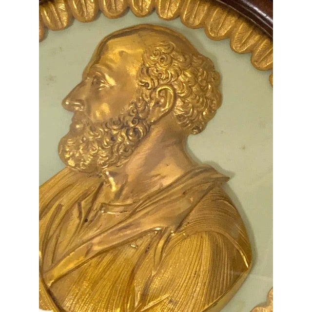 English Regency Framed Ormolu Portrait Plaques of St. Paul & Socrates ...