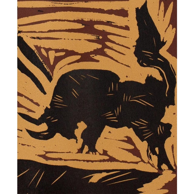 Pablo Picasso, Bullfight, The Charge of the Bull, Linocut, 1962 | Chairish