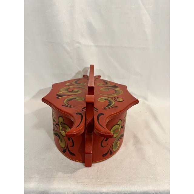 Vintage 1970’s Norwegian Folk Art Signed Hand Painted Rosemaling Wood ...