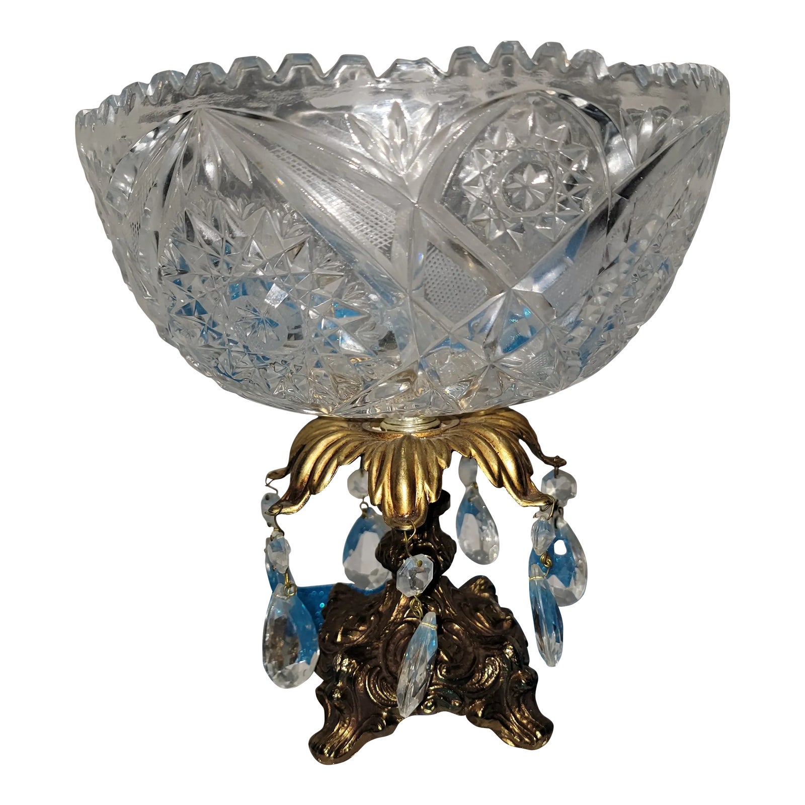 Mid 20th Century W. German Beyer Compote Crystal and Marble Base ...
