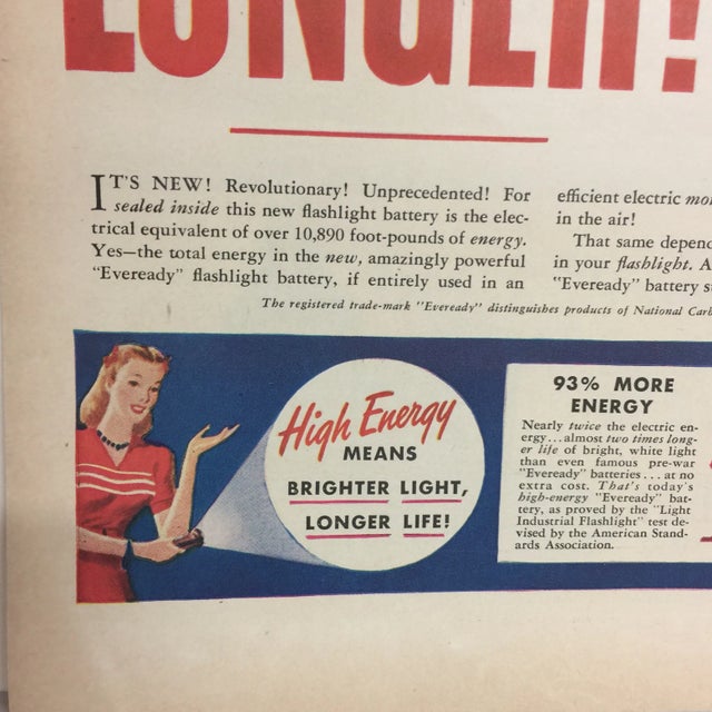 Vintage 1940s Eveready Flashlight Ad | Chairish