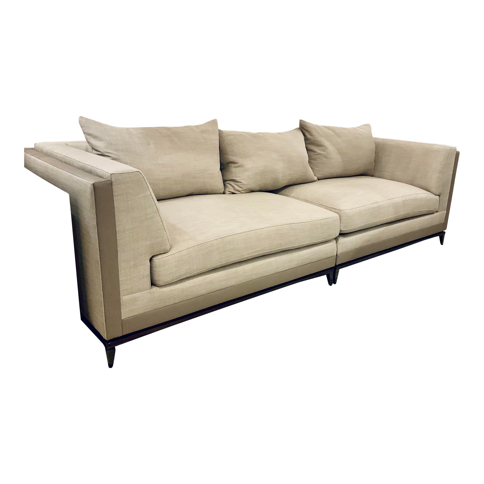 Caracole Modern Beige and Taupe Archipelago Two Piece Sofa | Chairish