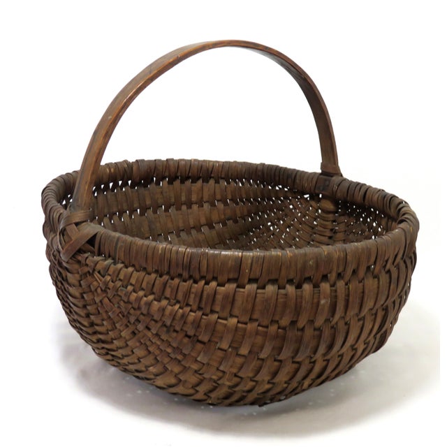 Antique Ash Splint Basket From Maine | Chairish