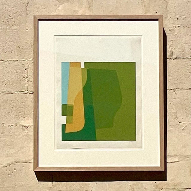 Vintage 1970s Abstract Original Lithograph on Paper | Chairish