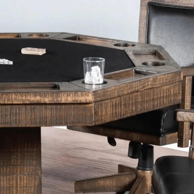 Round Dining Table Convertible Poker Game Table | Chairish