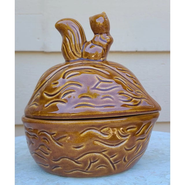 Vintage Squirrel Motif Nut Crock or Candy Dish | Chairish