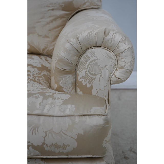 Baker Damask Upholstered Sofa | Chairish