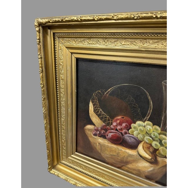 19th Century Antique Victorian Gilt Framed Still Life Oil Painting of ...