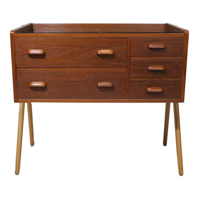 Mid 20th Century Danish Sigfred Omann Teak Nightstand Cabinet | Chairish