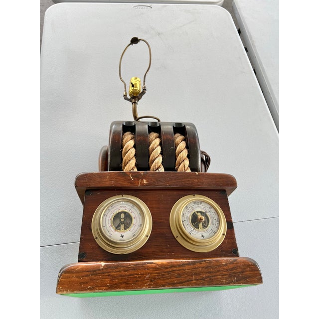 Mid 20th Century Nautical Barometer Lamp | Chairish