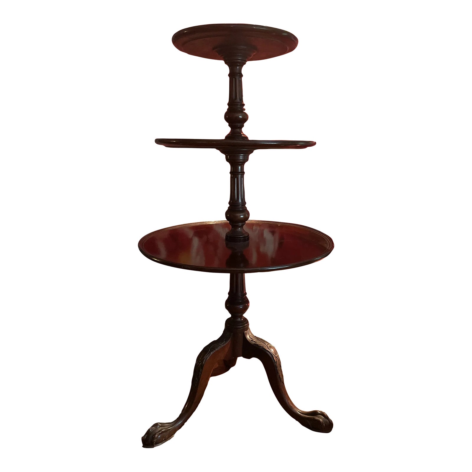 Irwin Furniture Company Dumb Waiter Mahogany Three Tier Silent Butler ...
