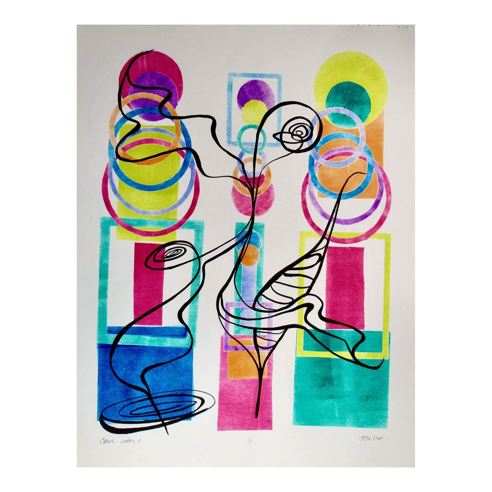 Ruth Leaf Circus Series C C. 1990 Original Print | Chairish