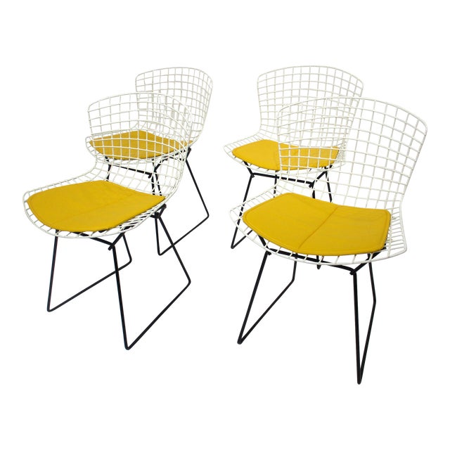 4 Knoll Wire Dining Chairs by Harry Bertoia | Chairish