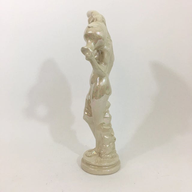 Iridescent Ceramic Water Nymph Statue | Chairish