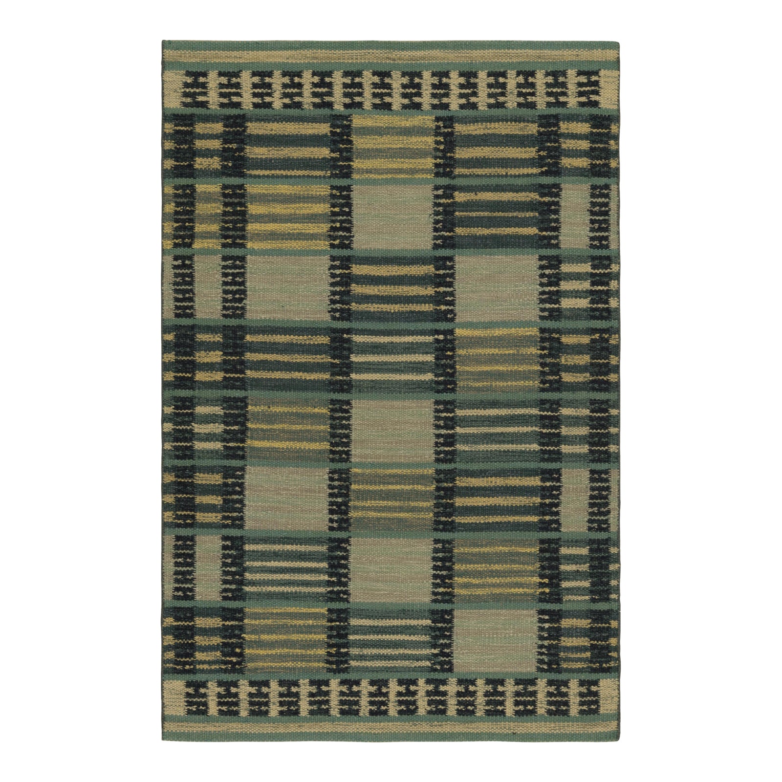 Rug & Kilim’s Scandinavian Style Rug in Blue Tones, With Stripes and ...
